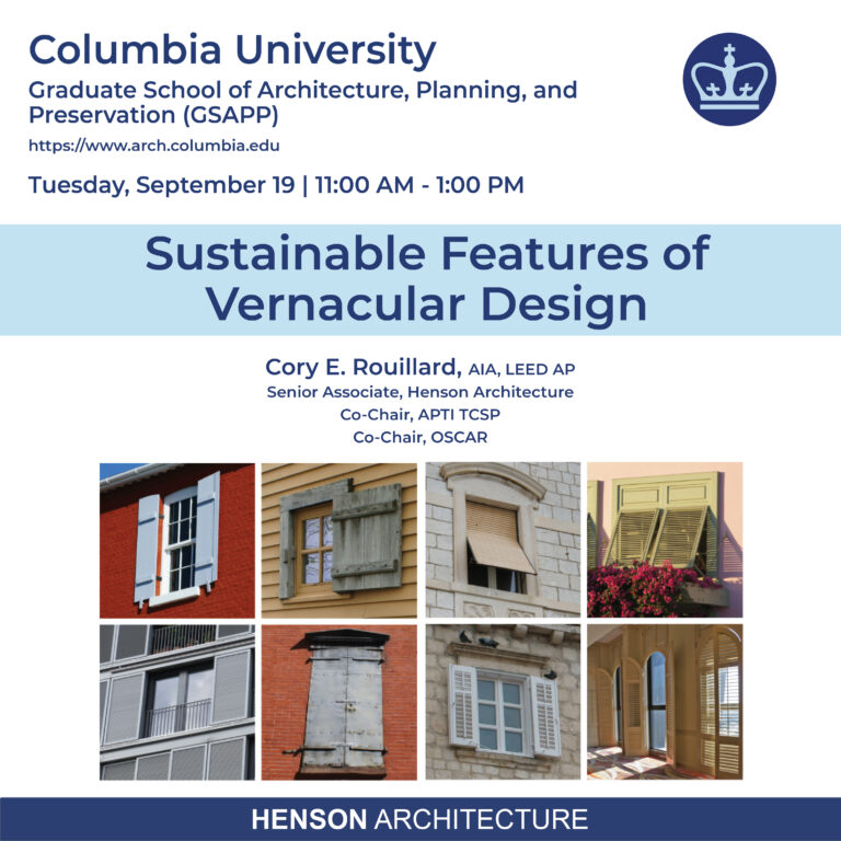 Sustainable Features of Vernacular Design - Henson Architecture